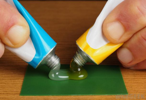 What are the different types of adhesives used in construction?