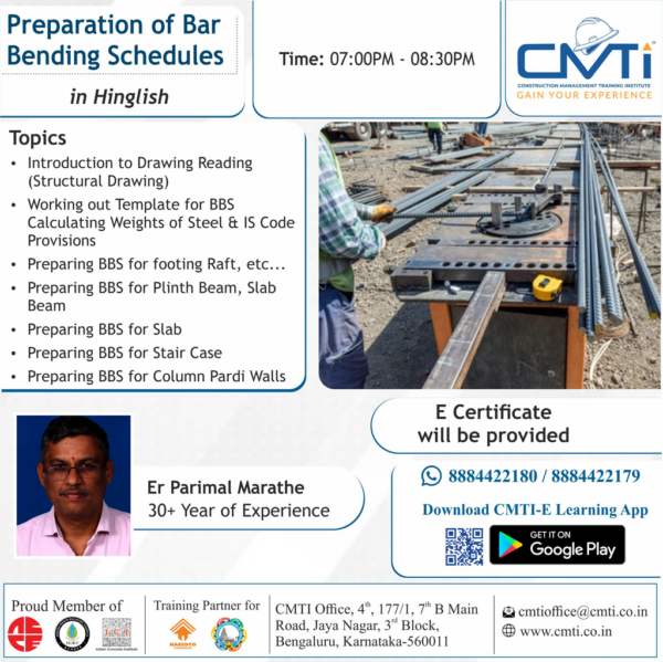 Online Training Program on Bar Bending Schedules