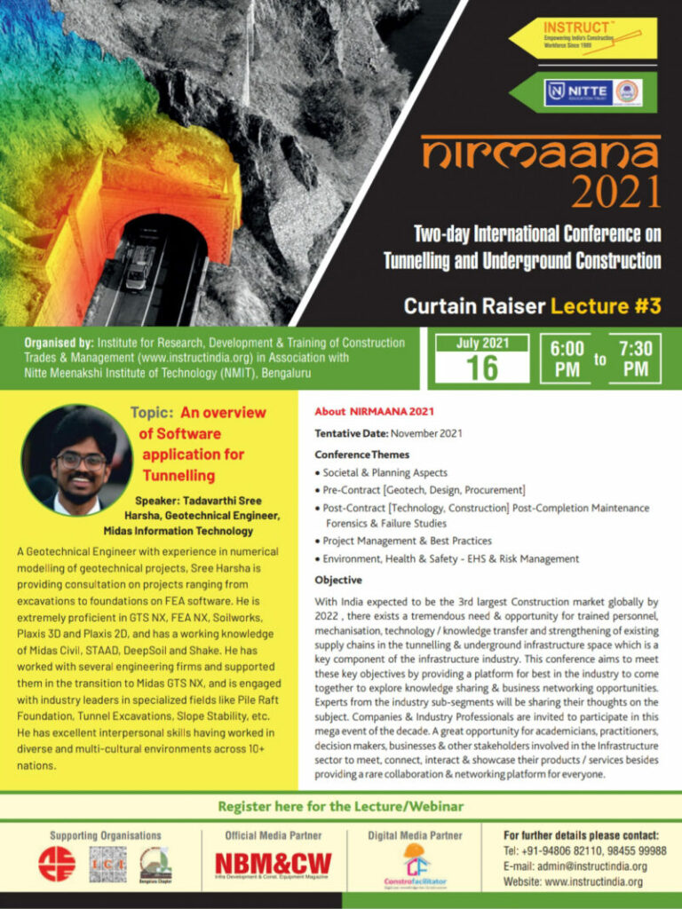 Curtain Raiser Lecture Series – on Tunnelling and Underground Constructions