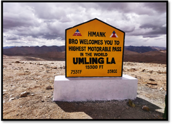 BRO constructs highest motorable road at Umlingla Pass, Ladakh