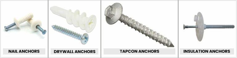 Different types of Anchor Fasteners used in building and structures