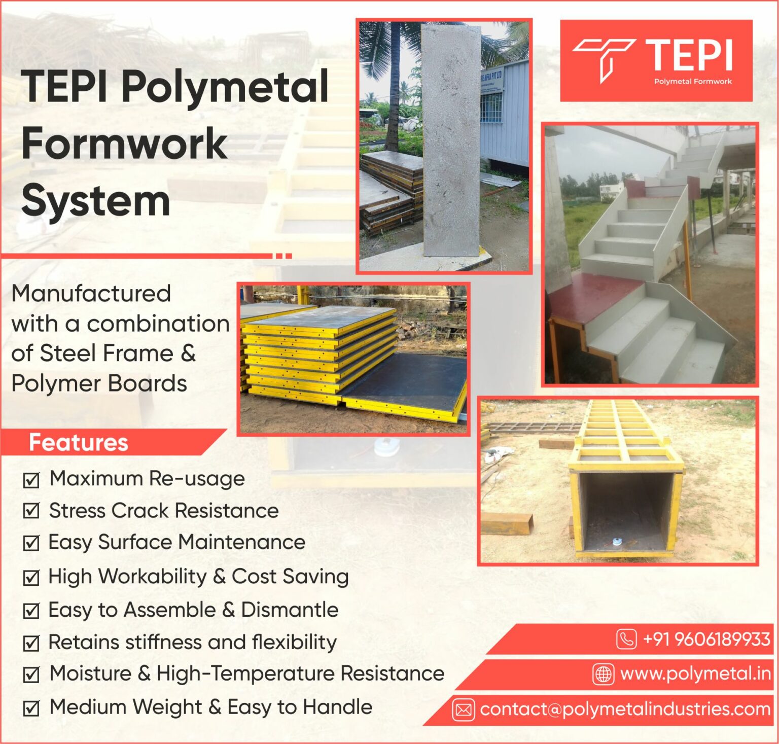 Advantages & applications of TEPI Polymetal Formwork System