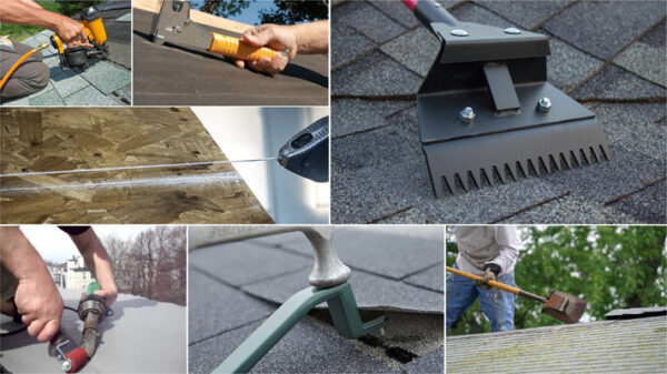 What are the different types of roofing tools?