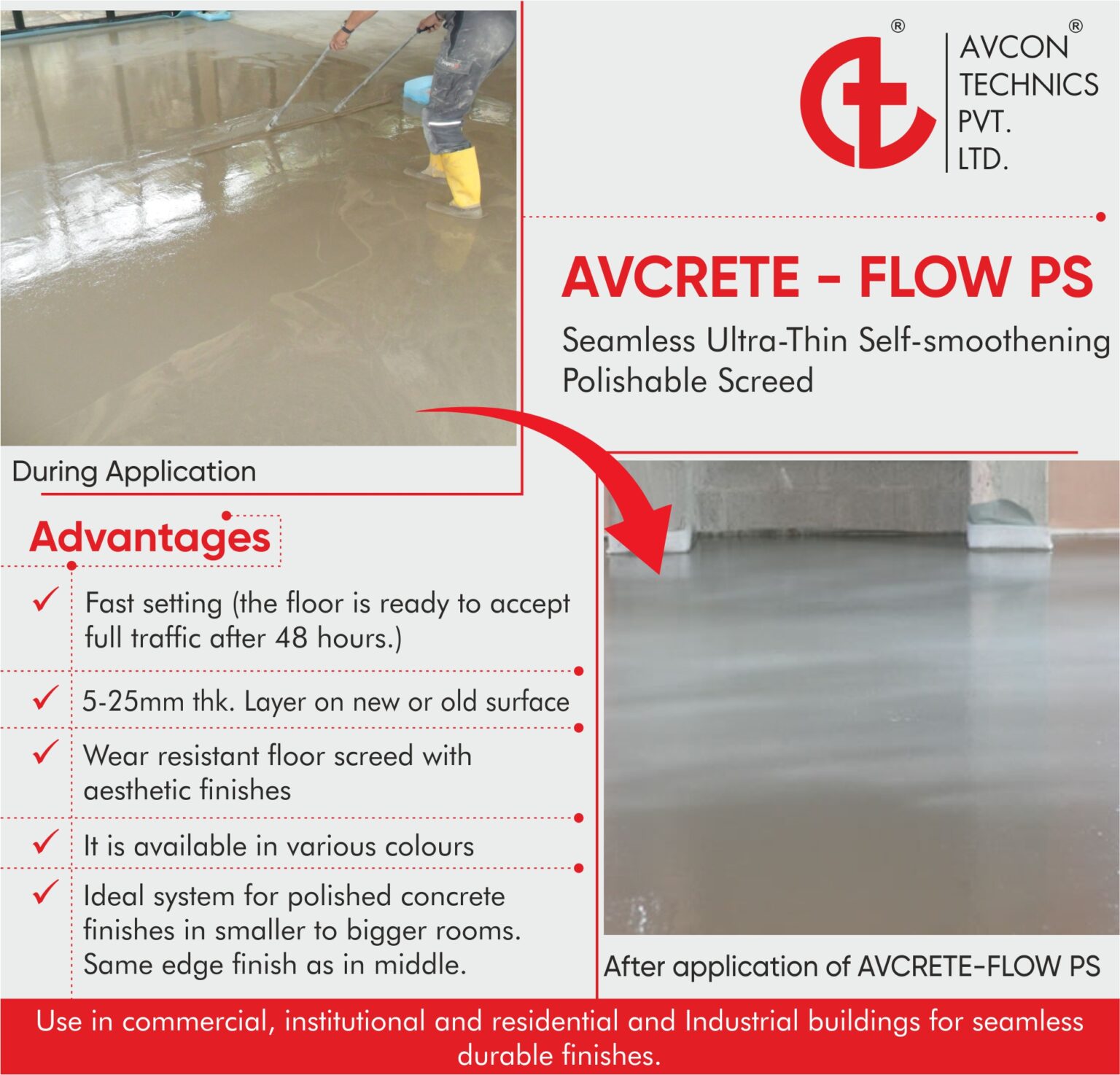Fast-setting Seamless Polished Screed from Avcon Technics
