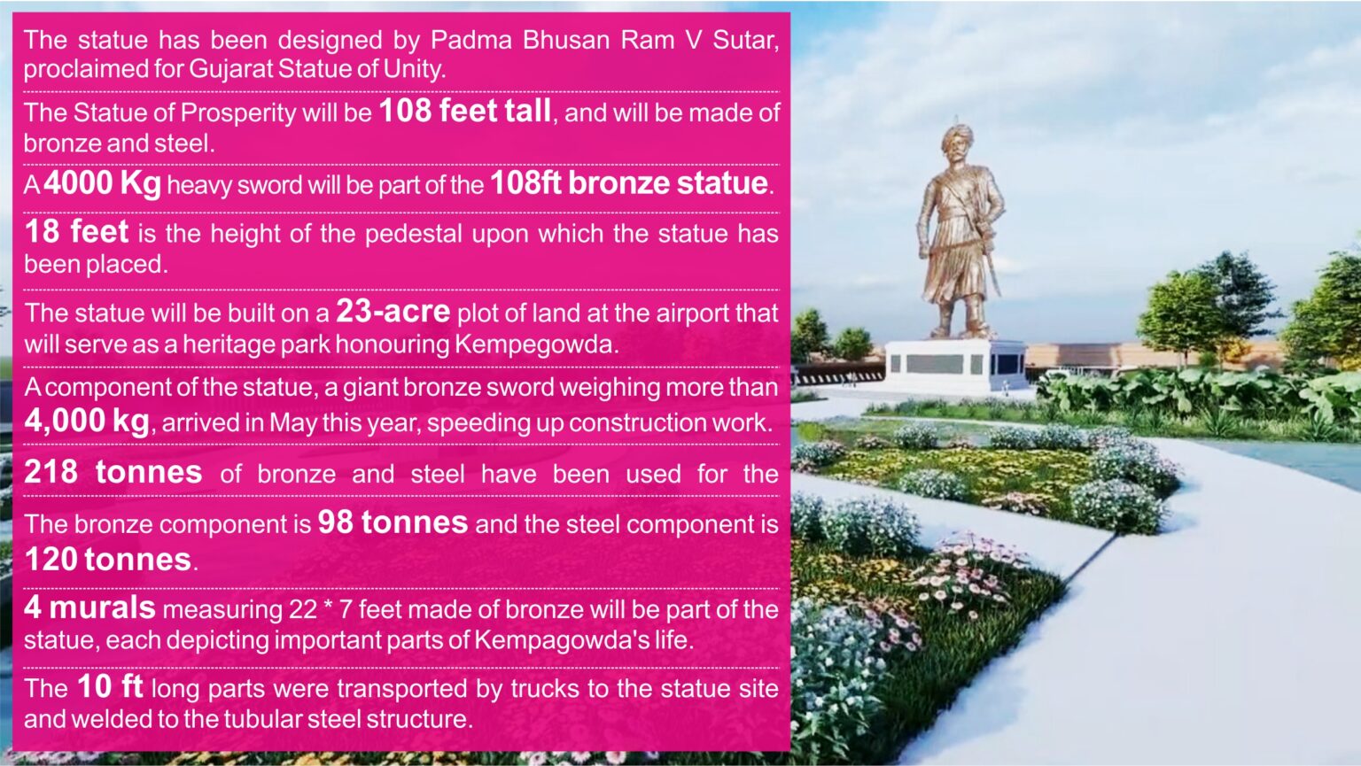 PM Modi to unveil 108-foot-tall ‘Statue of Prosperity’ in Bengaluru